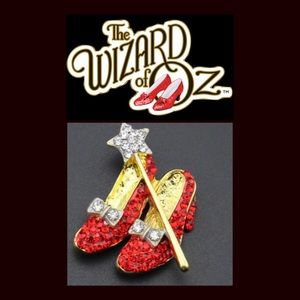 Jewelry | New Wizard Of Oz Ruby Slippers Wand Pin | Poshmark
